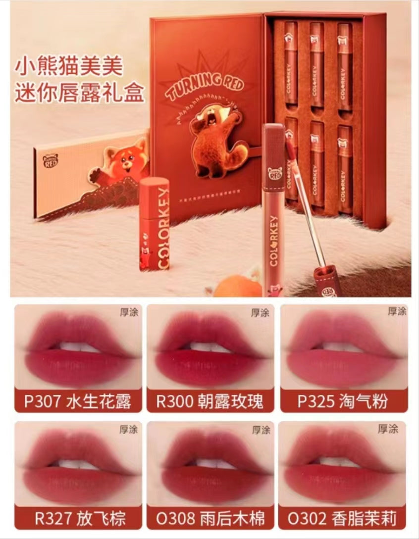 Colorkey Disney Pixar Little Panda Meimei Mini Lip Glaze Gift Set 6PCS ...