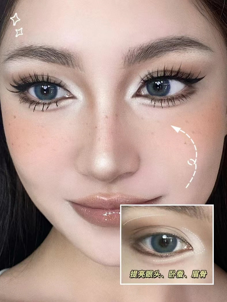 Tiktok/Douyin Hot Gellas Single-Color Matte Highlighter Cut Crease Eye ...